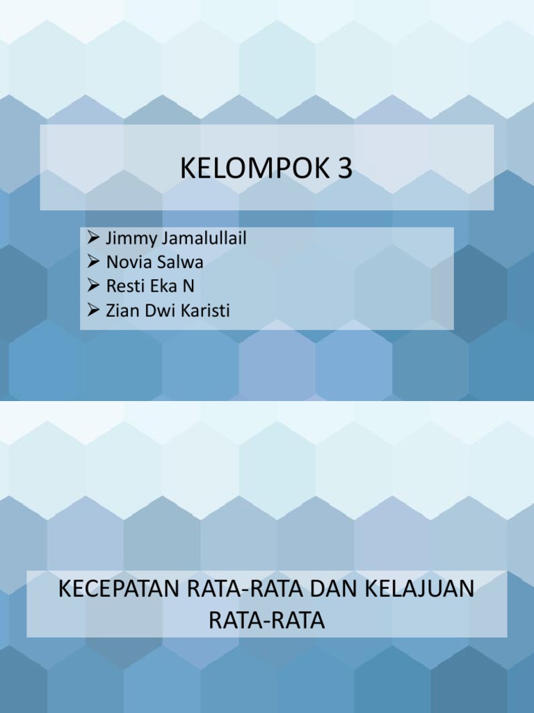 Kecepatan Rata-Rata Dan Kelajuan Rata-Rata | PDF