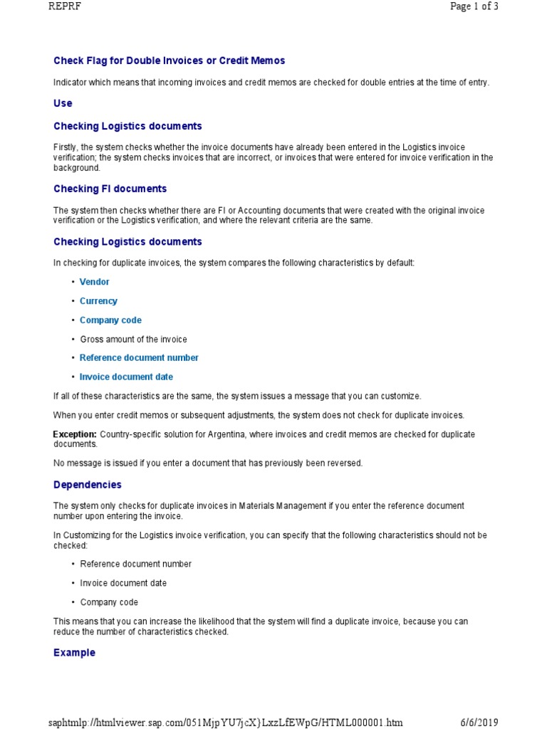 Check Double Invoice in Vendor Master | PDF | Invoice | Business