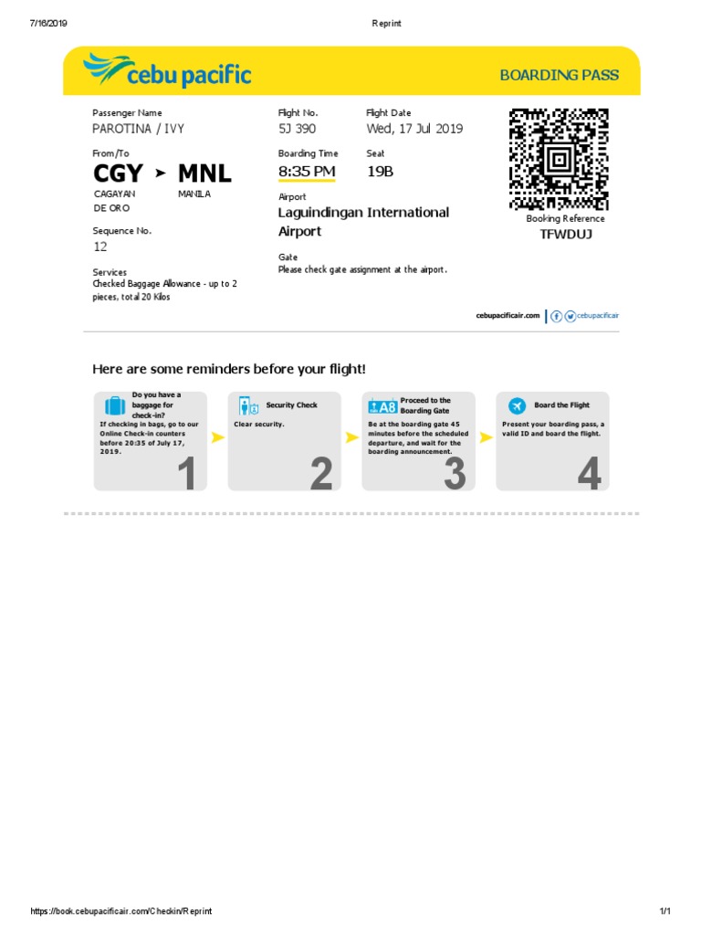 CGY MNL: Parotina / Ivy 5J 390 Wed, 17 Jul 2019 | PDF | Transport Infrastructure | Aviation