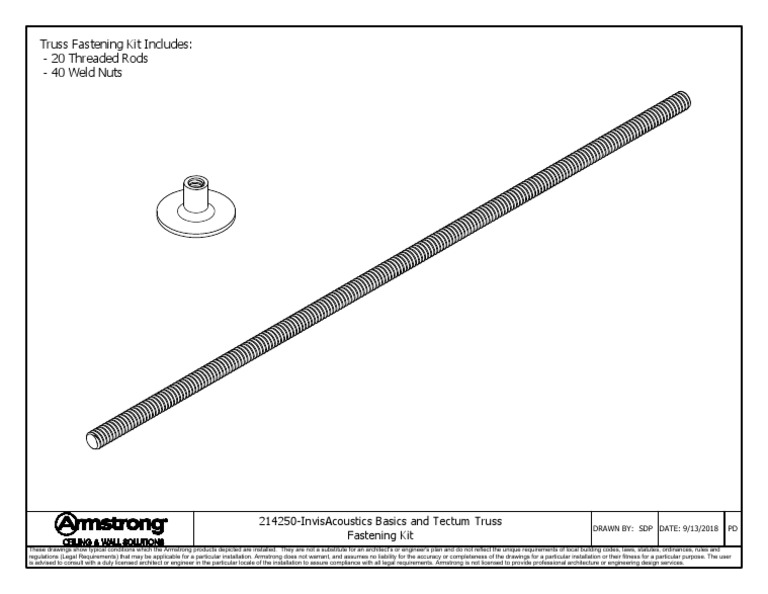 Truss Fastening Kit Includes: - 20 Threaded Rods - 40 Weld Nuts | PDF