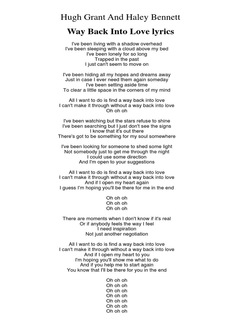 Singer Of Way Back Into Love at Isla Stephens blog