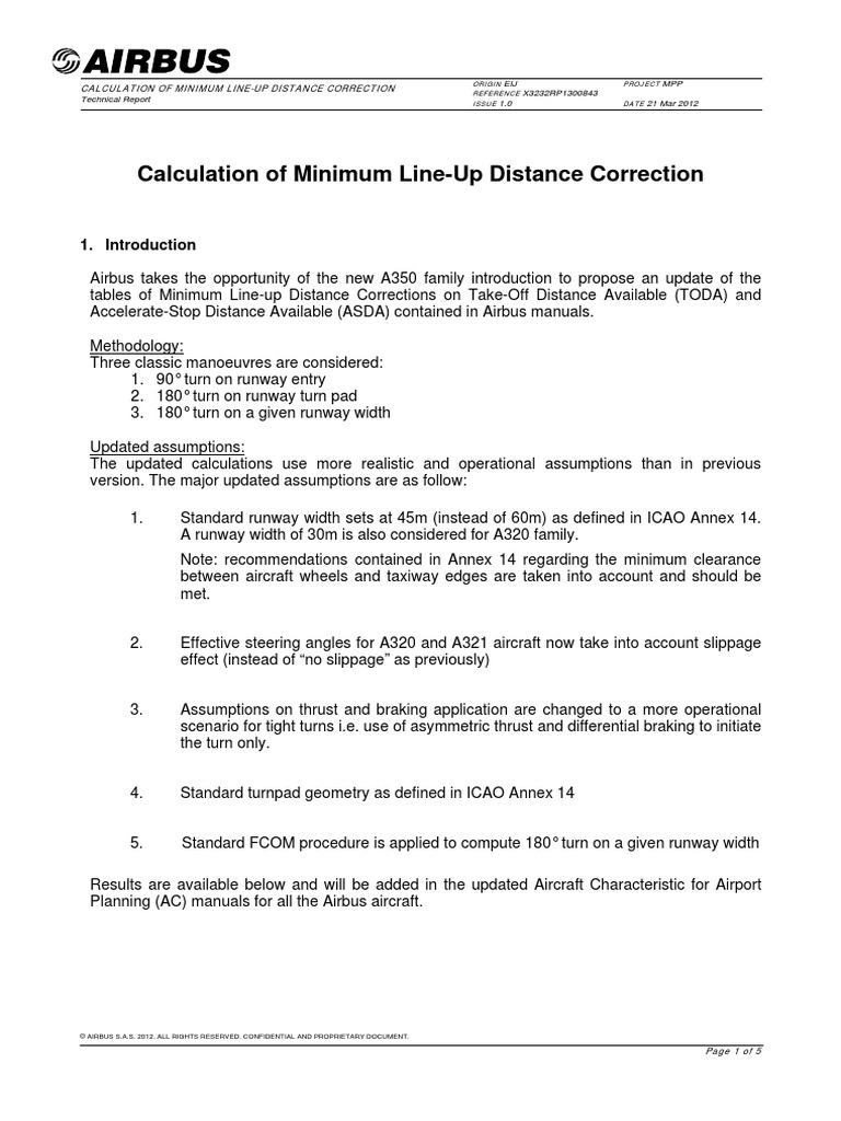 Airbus Commercial Aircraft Calculation of Minimum LineUp ...