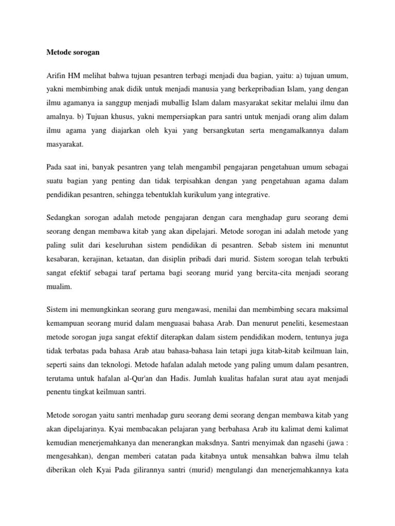 Metode Sorogan | PDF