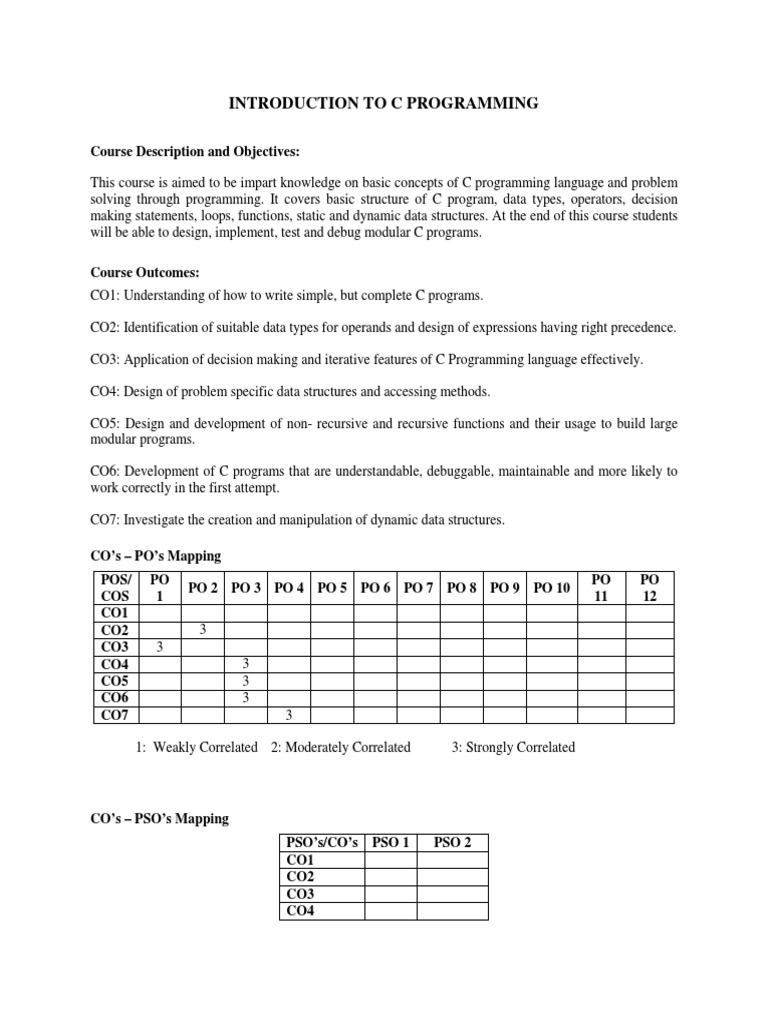 Introduction to C Programming Course | PDF | String (Computer Science ...