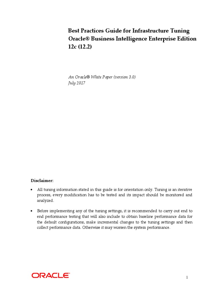 Best Practices Guide For Infrastructure Tuning Oracle® Business Intelligence Enterprise Edition ...