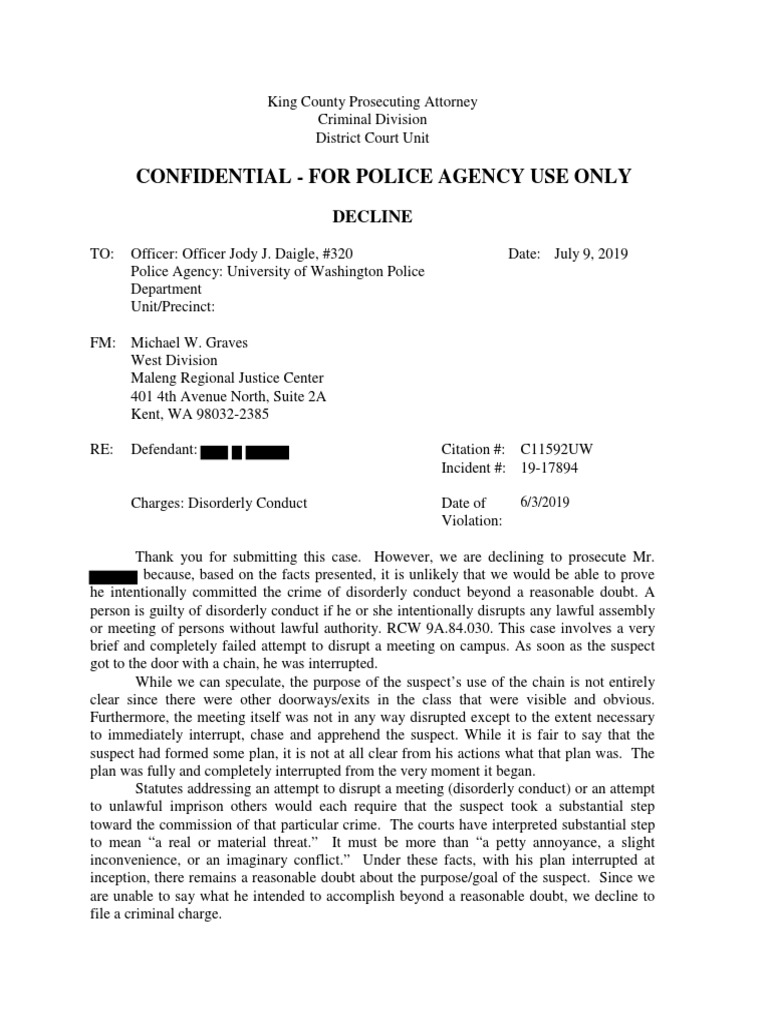 Disorderly Conduct Charges | PDF | Reasonable Doubt | Crime & Violence