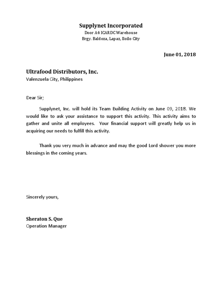 Solicitation Letter1 | PDF