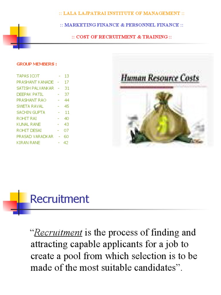 Cost of Rec & Training | PDF | Recruitment | Business
