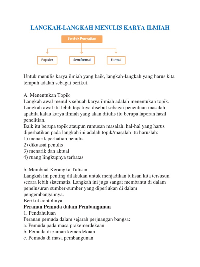 Langkah Langkah Menulis Karya Ilmiah Pdf