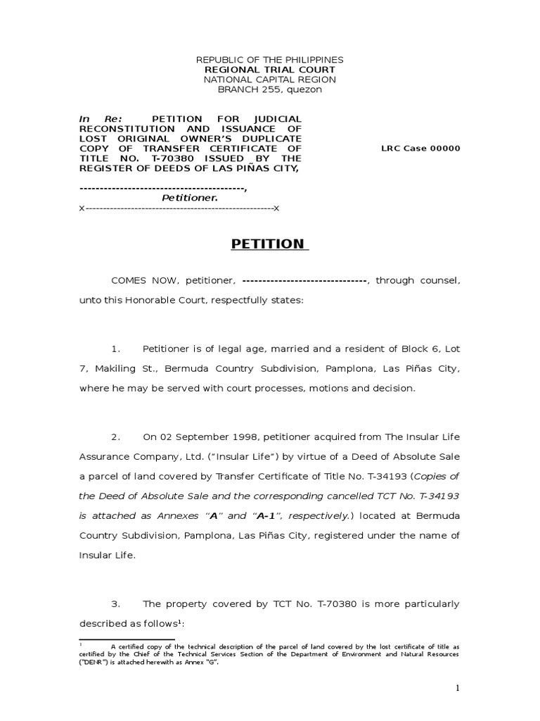 Petition: in Re: Petition For Judicial | Download Free PDF | Title ...