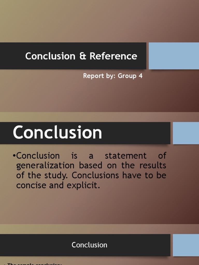 Conclusion & Reference (Reading and Writing) | PDF | American ...
