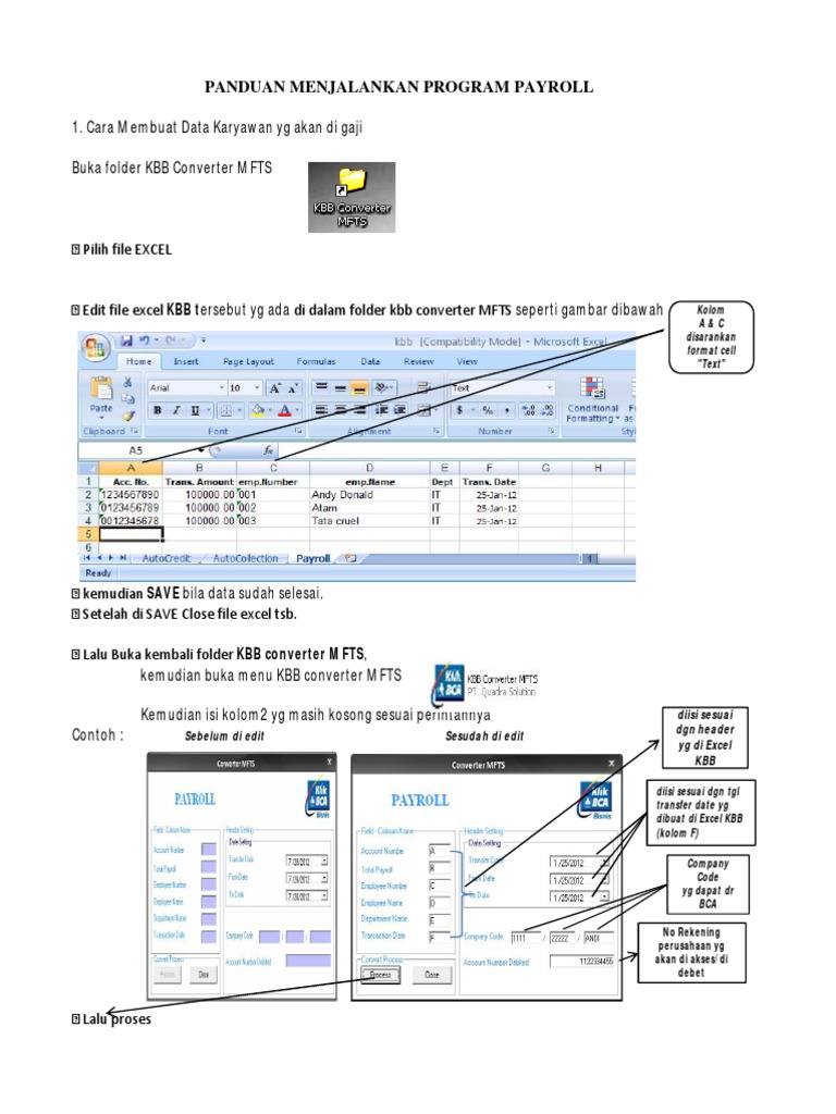 Panduan Payroll BCA | PDF