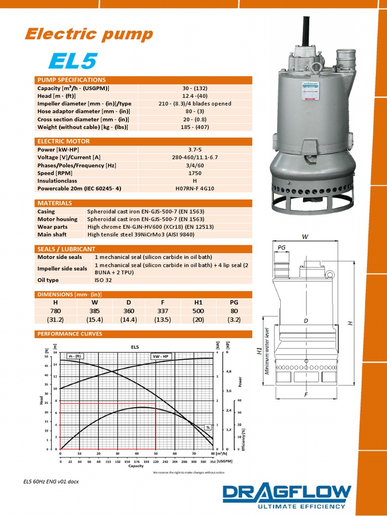 Datasheet Dragflow El5 | PDF