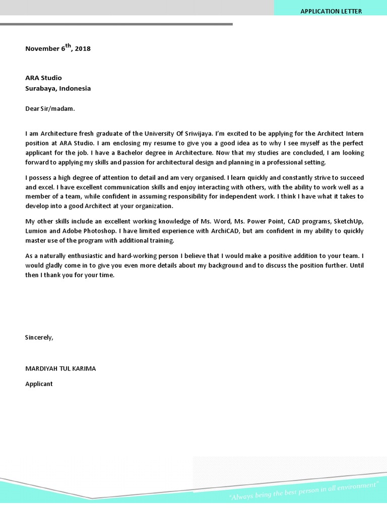 Application Letter | PDF