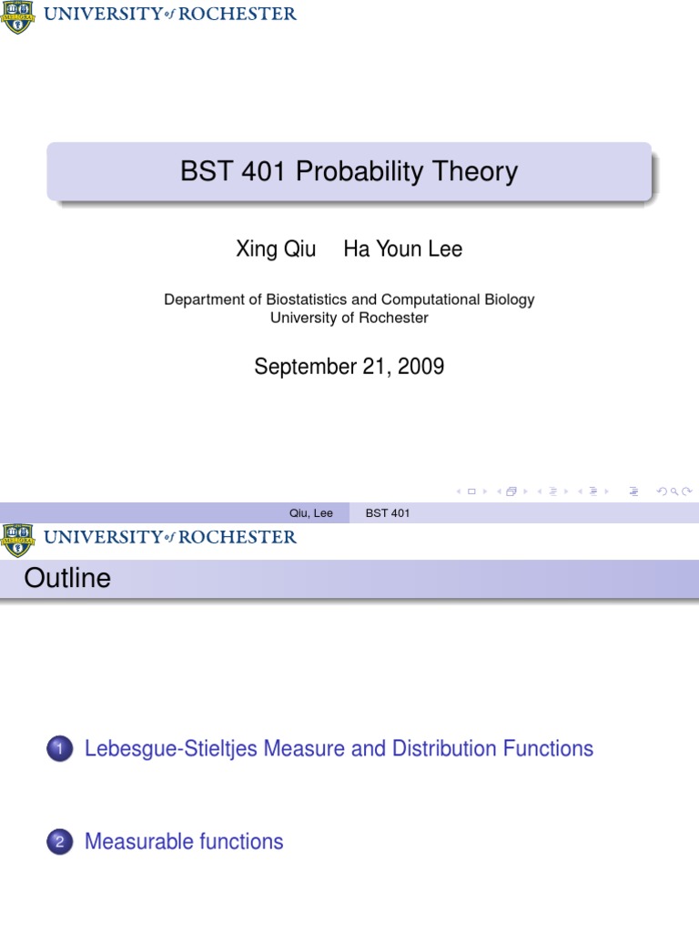 Probability Theory Presentation 06 | PDF | Measure (Mathematics) | Random Variable