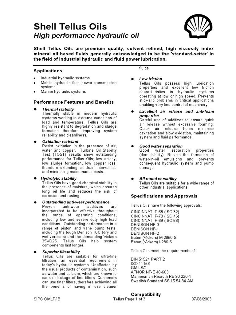 Premium Quality Hydraulic Oils for Industrial Applications: An Overview ...
