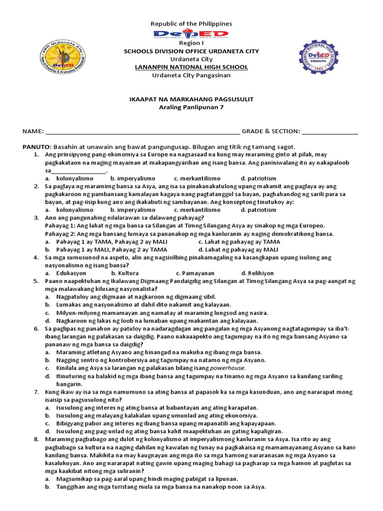 Ap7 4th Quarter | PDF