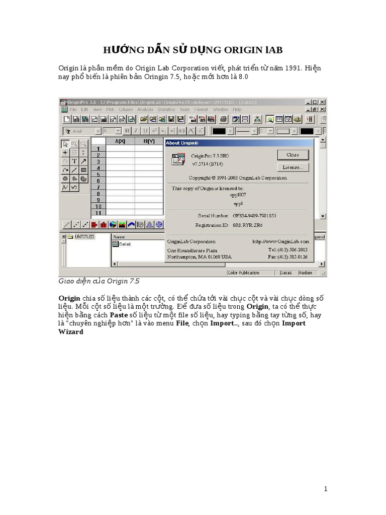 Huong Dan Su Dung Origin Lab | PDF