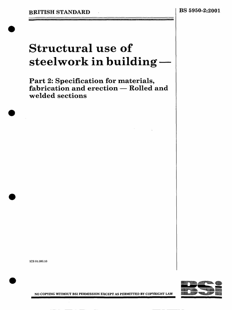 BS 5950 Part 2 2001 PDF | PDF
