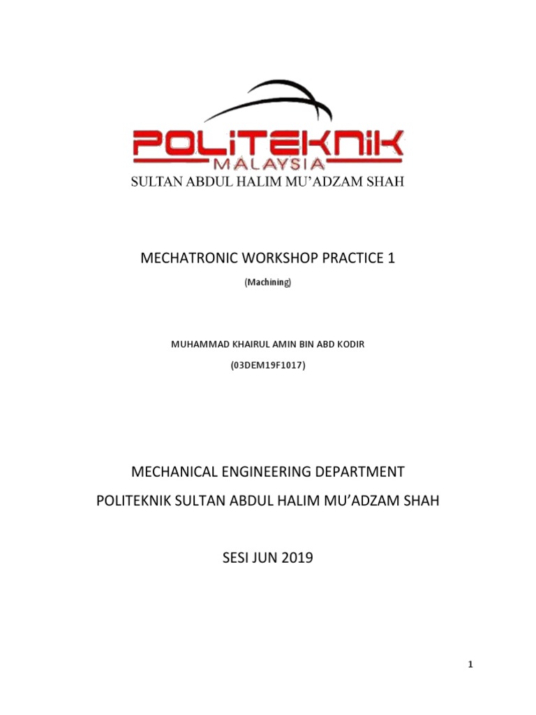 Mechatronic Workshop Practice 1 Pdf Machining Nature