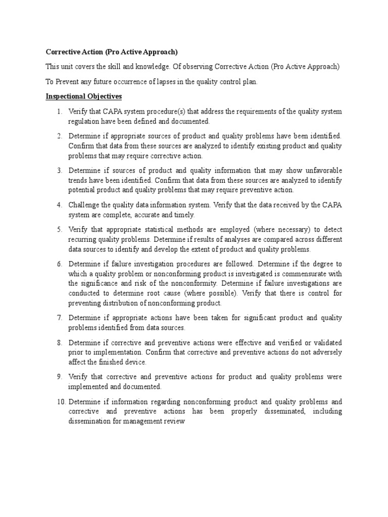 Understanding CAPA for Quality Control | PDF | Quality Management ...