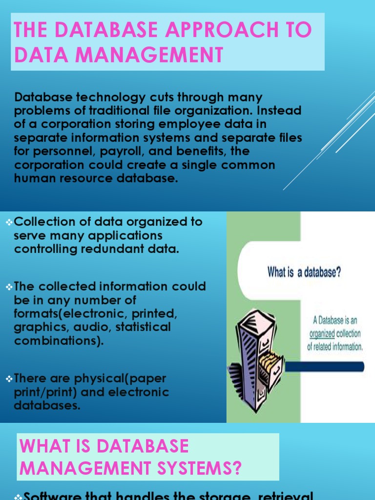 The Database Approach To Data Management | PDF | Data Model | Databases