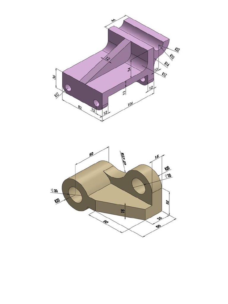 2D and 3D Drawings For Practice | PDF