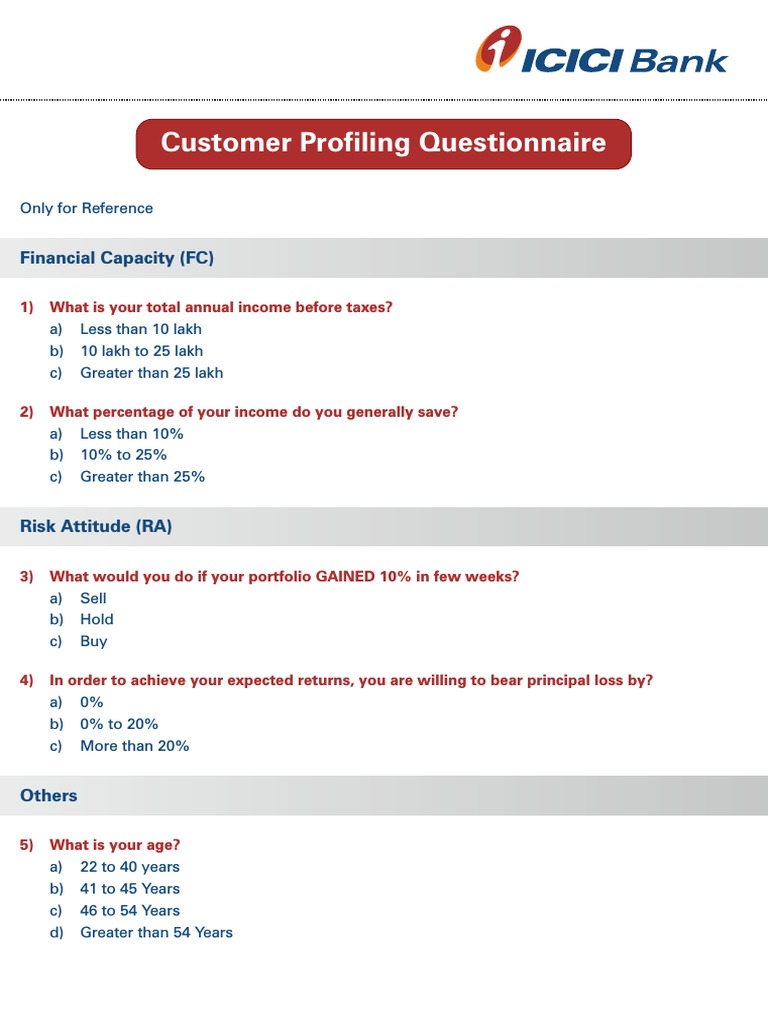Customer Profiling Questionnaire PDF | PDF