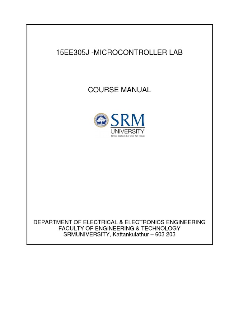 Microcontroller Lab Course Manual | PDF | Microcontroller | Assembly ...