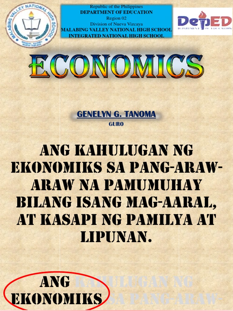1-Econ - Kahulugan NG Ekonomiks | PDF