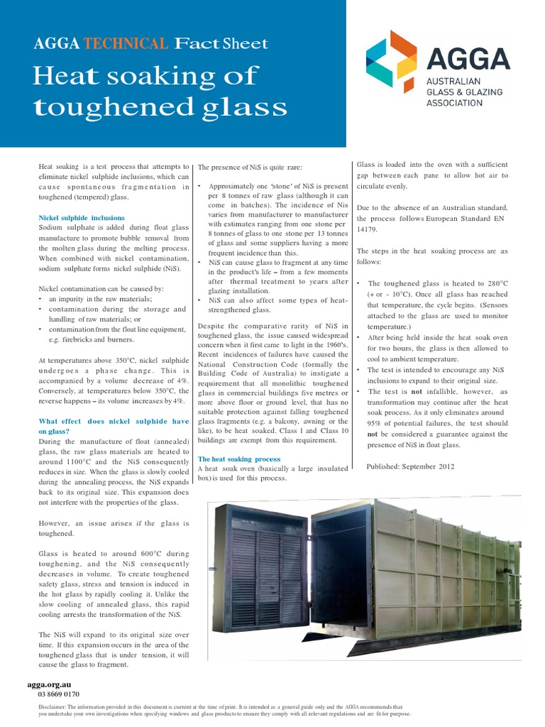 AGGA - Technical Fact Sheet On Heat Soaked Glass | PDF | Glasses ...