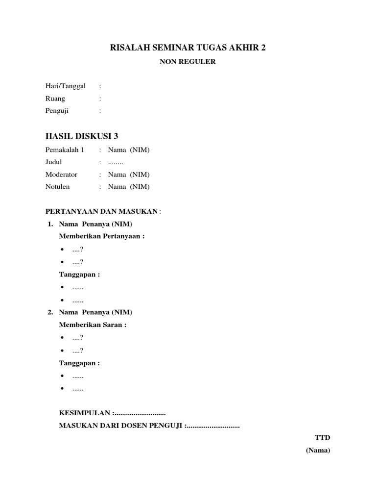 Contoh Risalah Seminar | PDF