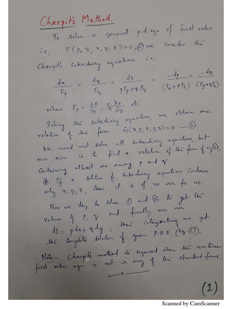 Charpit's Method PDF | PDF