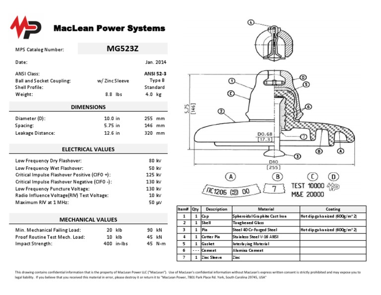 Maclean Power Systems: Dimensions | PDF | Galvanization | Metals
