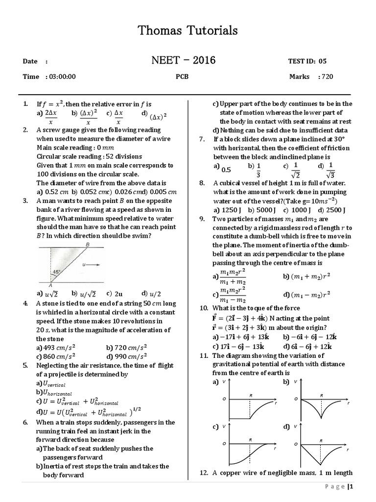 NEET Full Portion Test 05 PDF | PDF | Silver | Boron