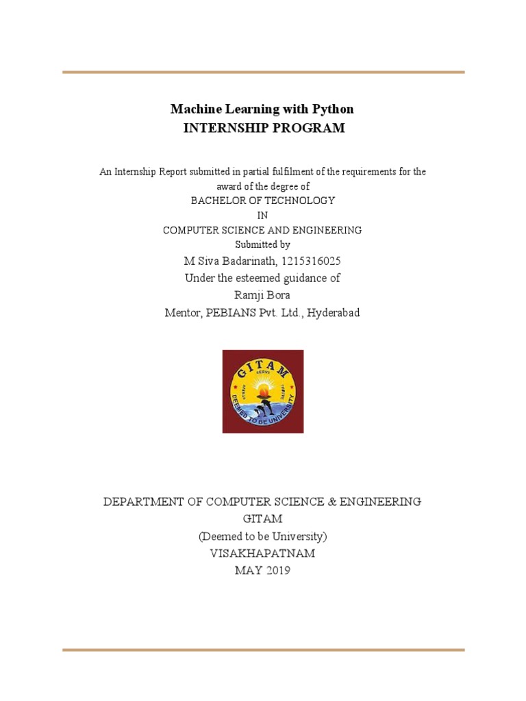 Intern Report | PDF | Python (Programming Language) | Programming Language