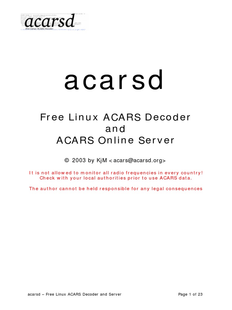 Acarsd Docu PDF | PDF | Server (Computing) | Computer File