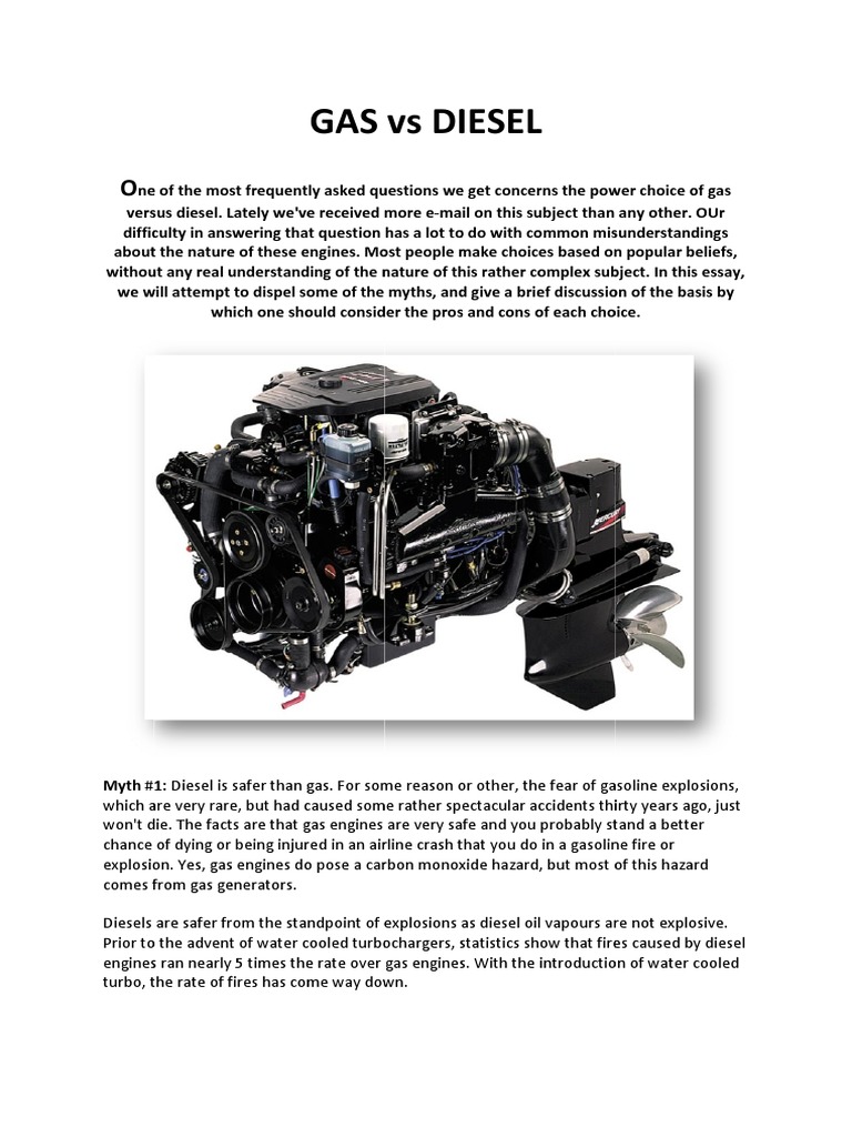 Gas Vs Diesel | PDF | Diesel Engine | Engines