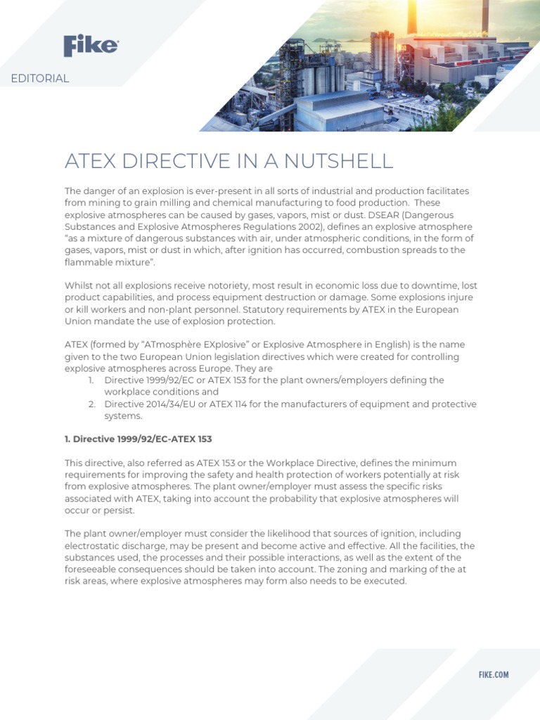 Atex Directive in A Nutshell | PDF | Prevention | Safety