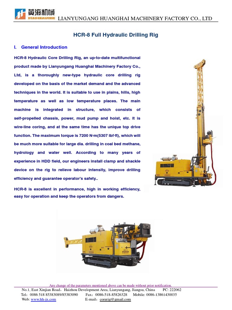 HCR 8 | PDF | Drilling Rig | Pump