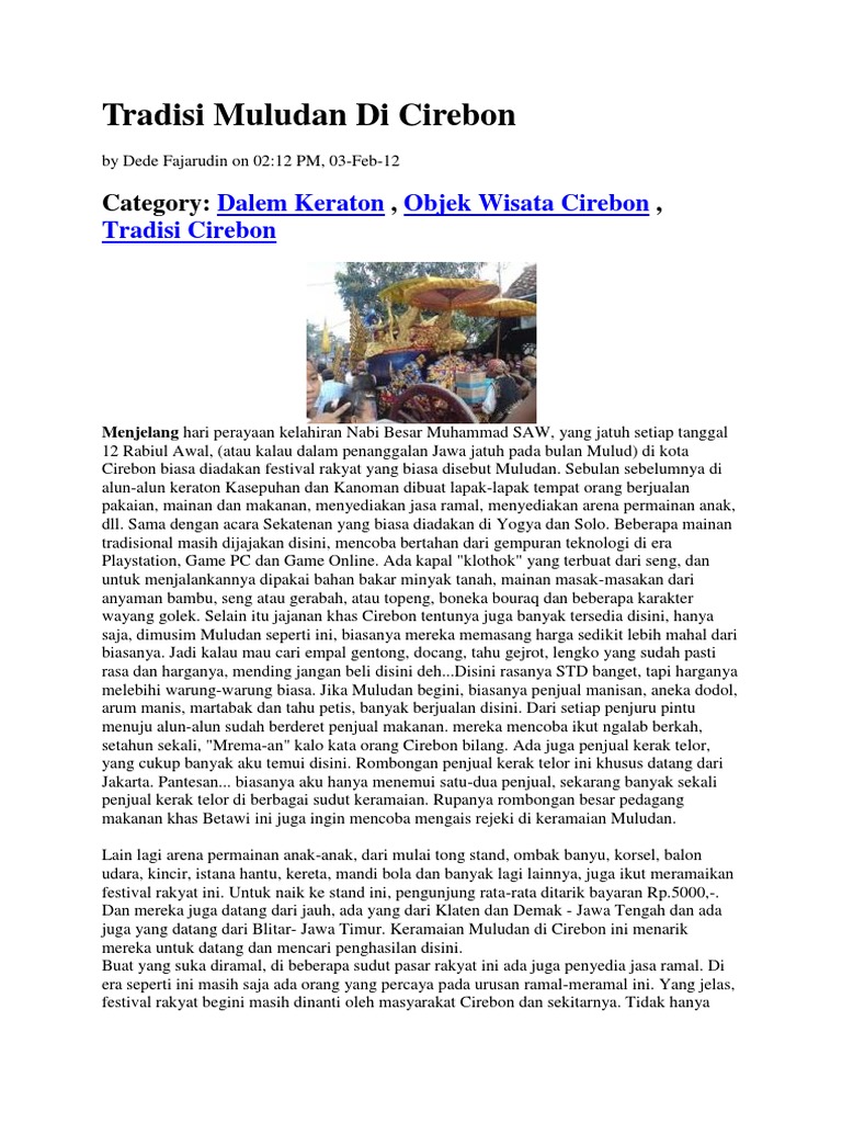 Tradisi Muludan Di Cirebon | PDF