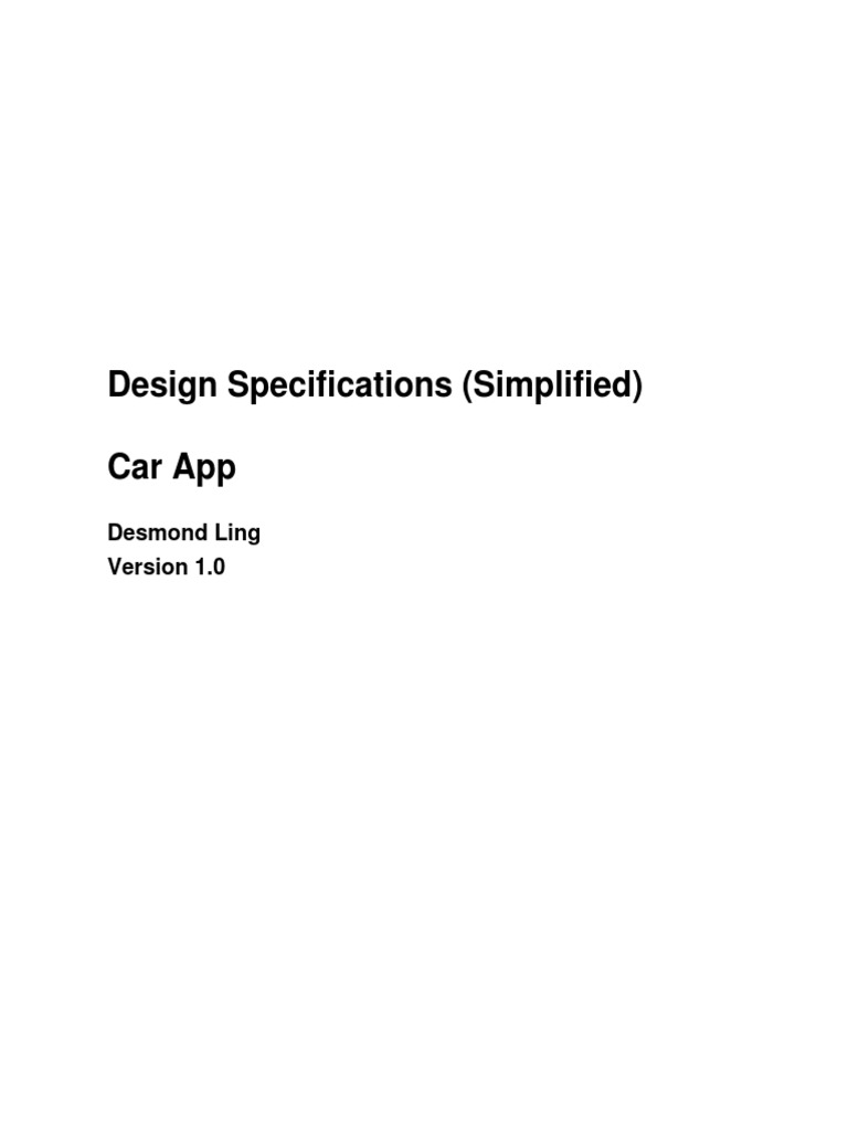 Design Specifications | PDF | Parking Lot | Mobile App