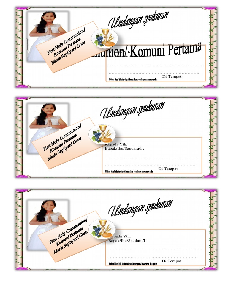 Undangan Komuni | PDF