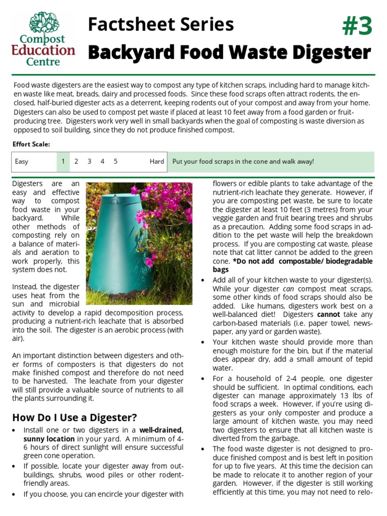 Backyard Food Waste Digester 3 | PDF | Compost | Anaerobic Digestion