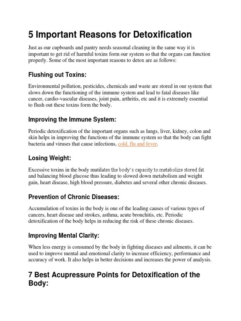 Detoxification or Blood Purification | PDF | Detoxification ...