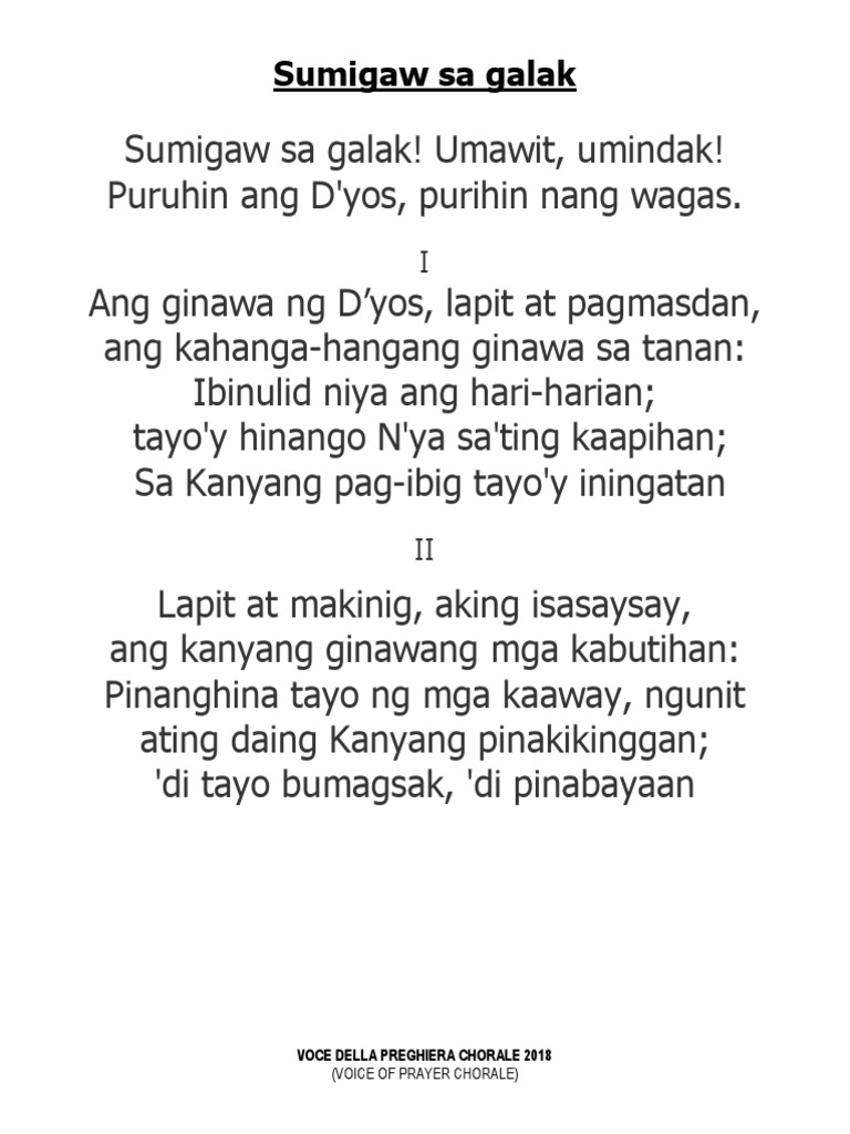 Sumigaw - Sa - Galak Real | PDF