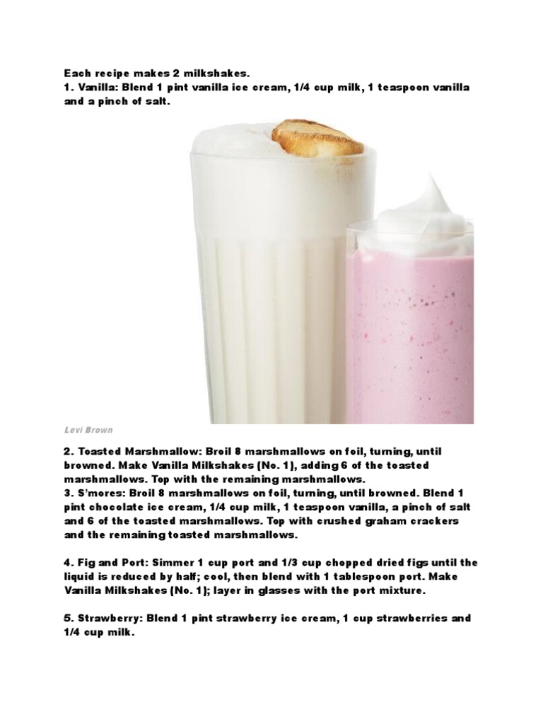 Milkshake | PDF | Milkshake | Marshmallow