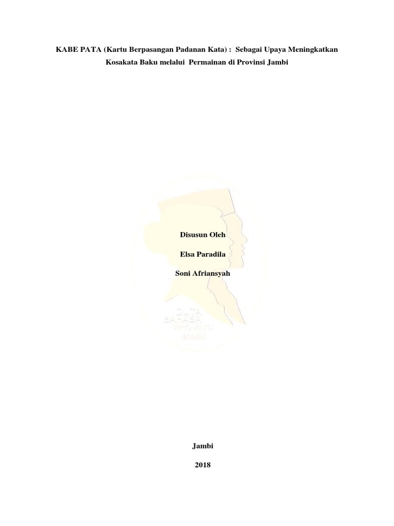 Proposal Duta Bahasa - KABE PATA - Soni Afriansyah - Elsa Paradila-Dikonversi | PDF