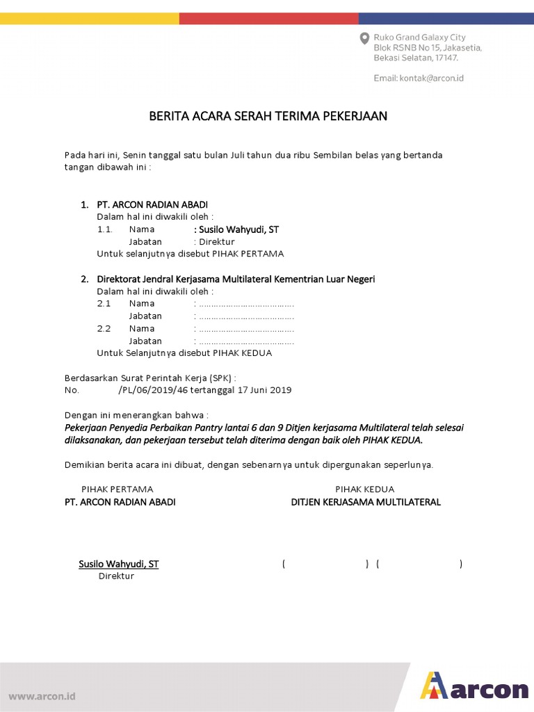 Contoh Berita Acara | PDF