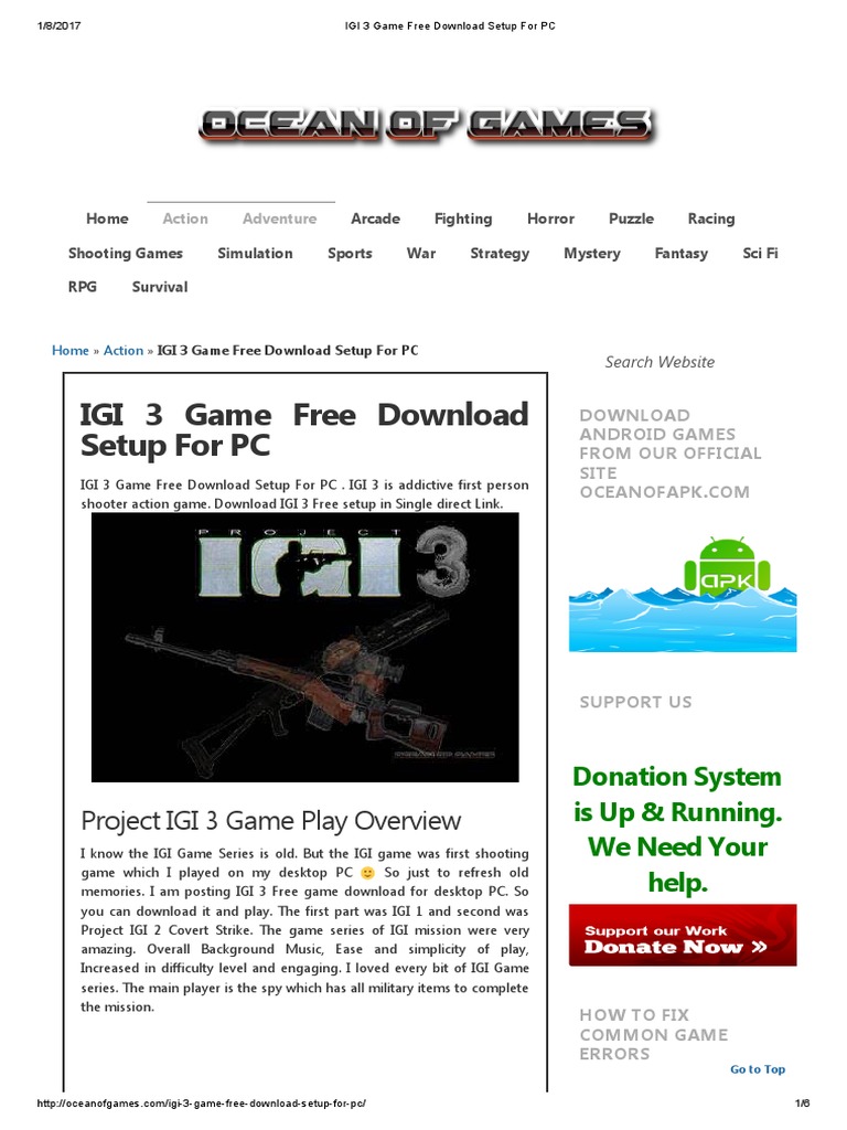 (PC GAME) IGI 3 Game | PDF | Leisure | Computing And Information Technology